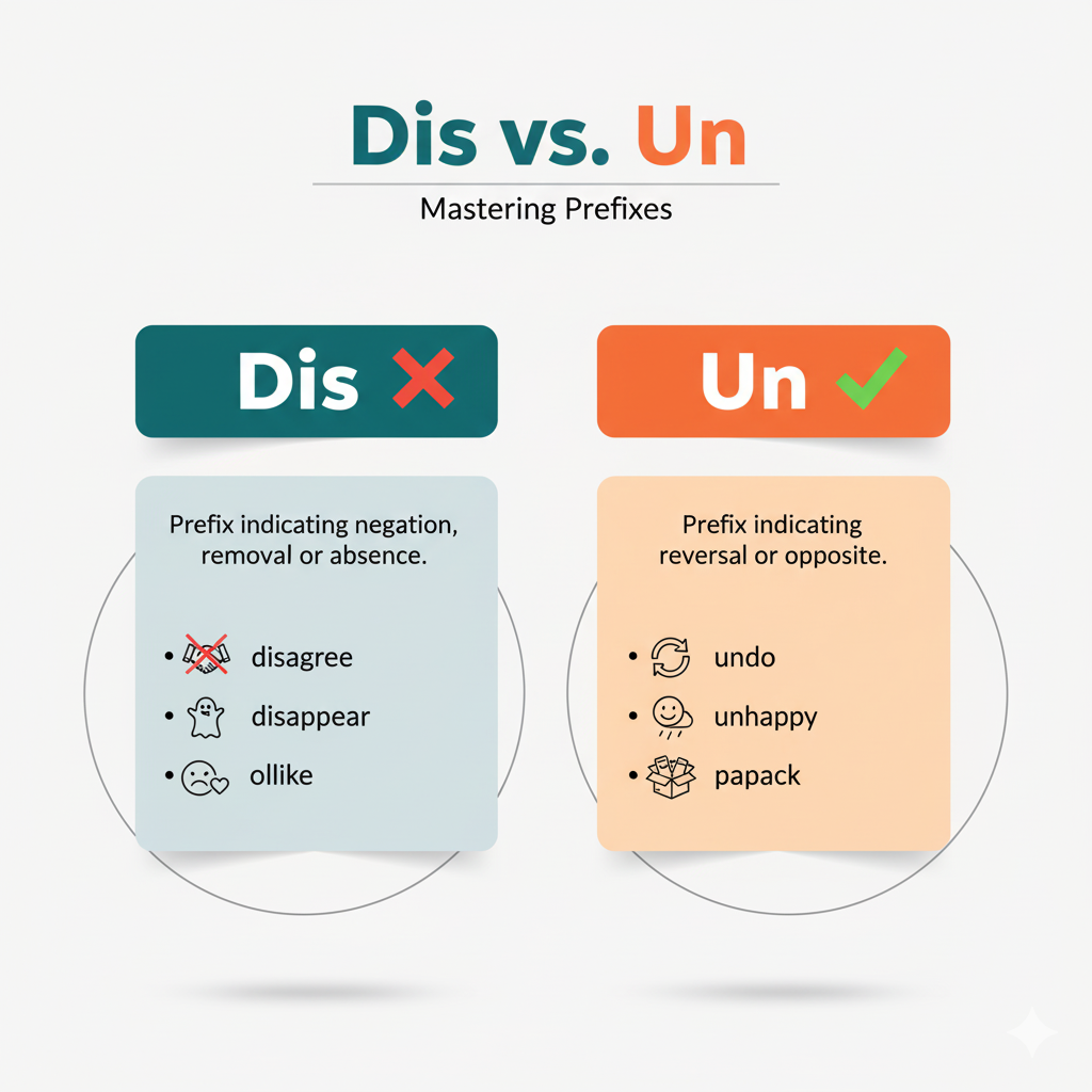 How to Tell When to Use “Dis” or “Un” in English Words | Midoo AI