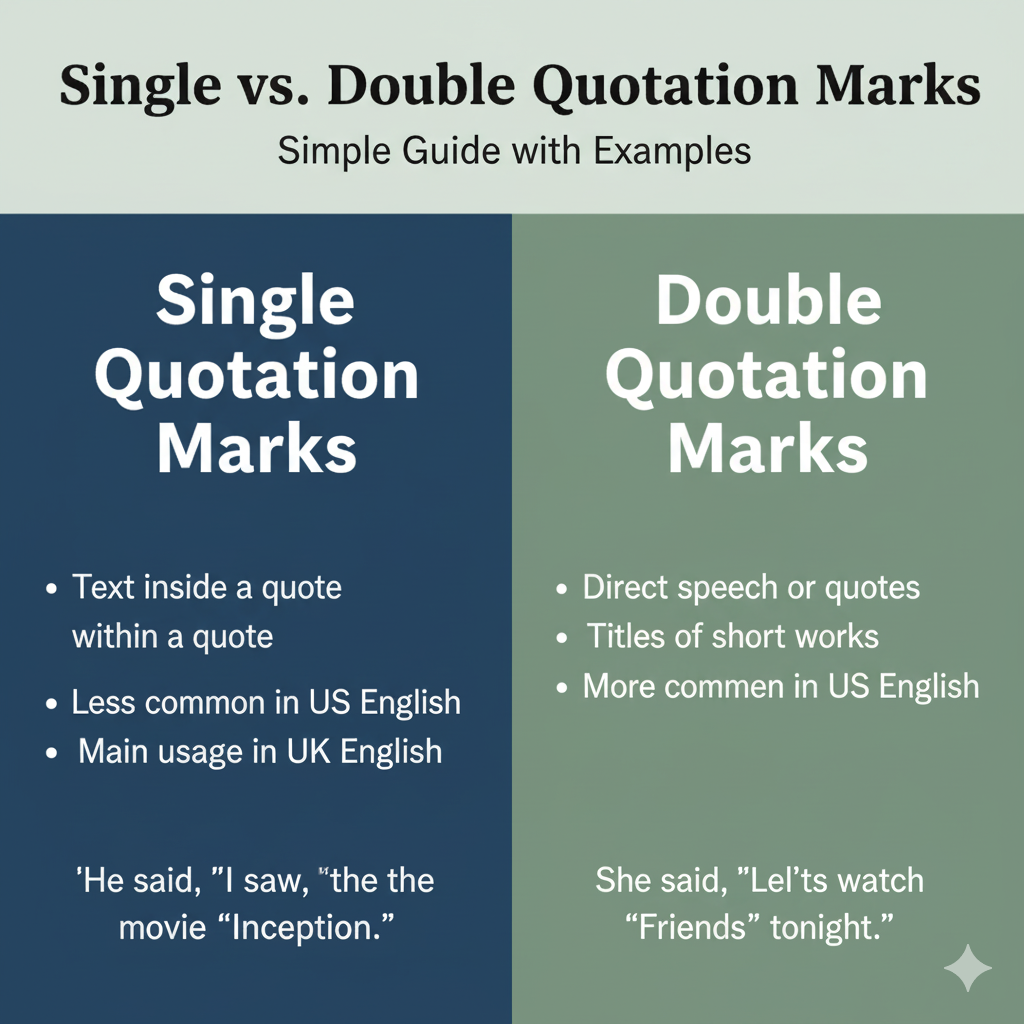 Single vs. Double Quotation Marks: Simple Guide with Examples | Midoo AI